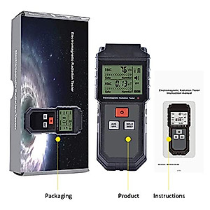 EMF Meter, Electromagnetic Radiation Tester,Hand-held Digital LCD EMF Detector, Great Tester for Home EMF Inspections, Office, Outdoor and Ghost Hunting