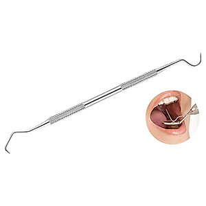 Angzhili Dental Hygiene Tool Set Stainless Steel Dental Probe, Mouth Mirror,Tarter Scraper and Sickle Scaler, Basic Examination Dental Kit Is Ideal for Personal and Pet(6.8 Inch)