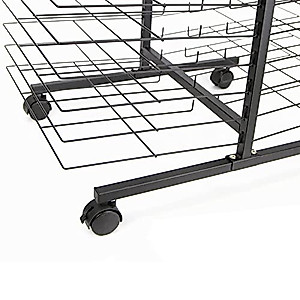 Drying Rack 45 × 66 × 82 cm, Black Metal 26 Wire Shelves Double Sided Mobile Art Drying Rack Stackable Artwork Storage Classroom Painting Drying Shelf for Schools and Art Clubs