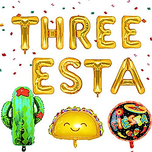 LaVenty Mexican Third Birthday Decoration Three Esta Decorations Three-Esta Birthday Party Decorations 3rd Birthday Fiesta Party Three Year Old Fiesta Birthday Decoration