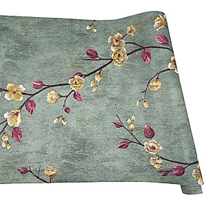 Yifasy Shelf Liner for Kitchen Cabinets Closet Water Resistant Easy Clean Self Adhesive Refresh Furniture Surface 118x18 Inch Beige Plum Floral