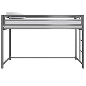 DHP Mabel Twin Metal Junior Loft Bed in Silver