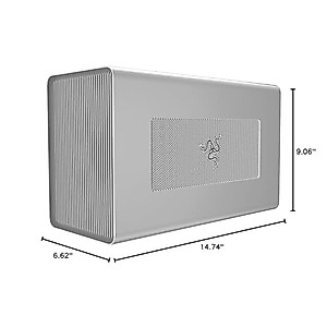 Razer Core X Aluminum External GPU Enclosure (eGPU): Compatible with Windows & MacOS Thunderbolt 3 Laptops, NVIDIA/AMD PCIe Support, 650W PSU, Mercury White