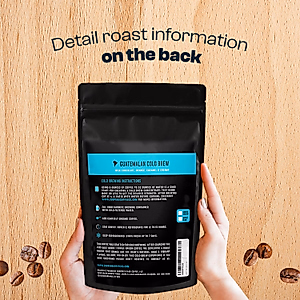 Guatemala Organic Cold Brew Coffee, Single Origin, Gourmet Beans, Tasting Notes of Milk Chocolate, Creamy Caramel & A Hint of Orange, Medium Roast Coarse Ground Beans, 16 oz Coffee Bag