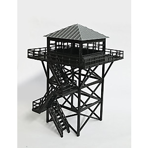 Outland Models Railway Scenery Watchtower/Lookout Tower (Black) HO Scale 1:87