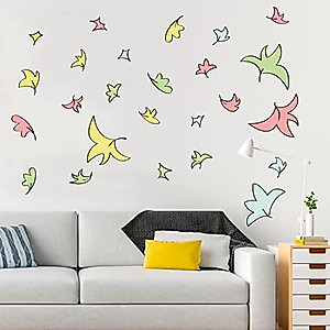 100Pcs Heartstopper Leaves Wall Decal Small Heartstopper Leaf Sticker Ornament Art Decor Colorful Leaves Vinyl Sticker for College Dorm Girl Room Decor Living Room Nursery Decor Back to School Gifts