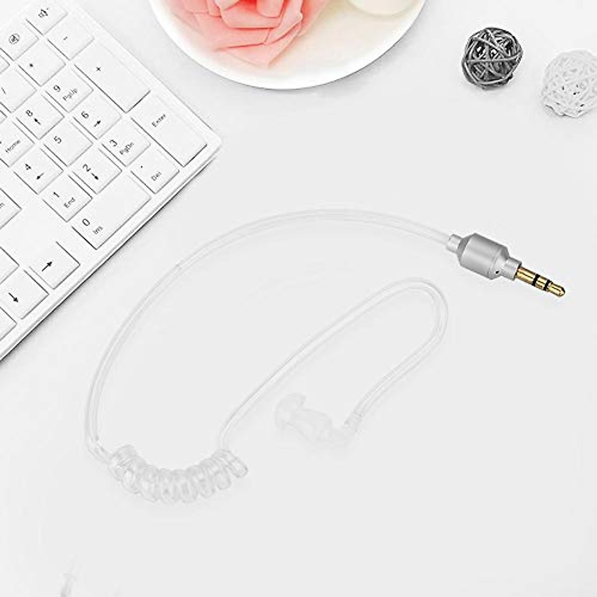 3.5mm Air Tube Monaural Earbu, Mobile Phone Monaural Wired Earpiece Air Tube Anti Radiation in Ear Stereo Earphone