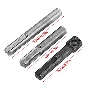 3Pcs SDS Socket Adapter Set 1/4" Hex Shank Screwdriver Bit Holder Socket Adapter Converter for SDS Hammer Drill