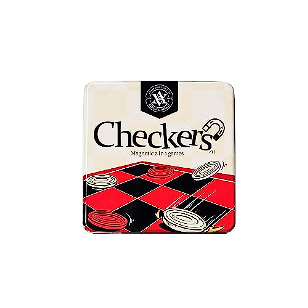 A&A Magnetic Pressman Checkers & Chinese Checkers/Classic Game with Folding Board and Interlocking Checkers/Travel Games