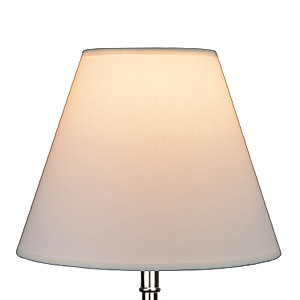 FenchelShades.com Lampshade 5" Top Diameter x 10" Bottom Diameter x 8" Slant Height with Clip-On Attachment for Standard Edison-Style Lightbulb (Linen White with Binding Tape)