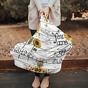 Sunflower Nursing Covers for Breastfeeding Baby Stroller and Car Seat Combo You are My Sunshine Carseat Canopy Baby Cart High Chair Infinity Scarf
