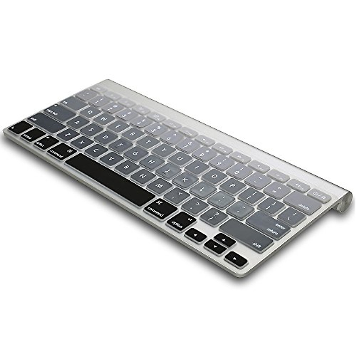 Kuzy - Gray Ombre Colors Keyboard Cover Silicone Skin for MacBook Pro 13" 15" 17" (with or w/Out Retina Display) iMac and MacBook Air 13" - Mix Grey Ombre