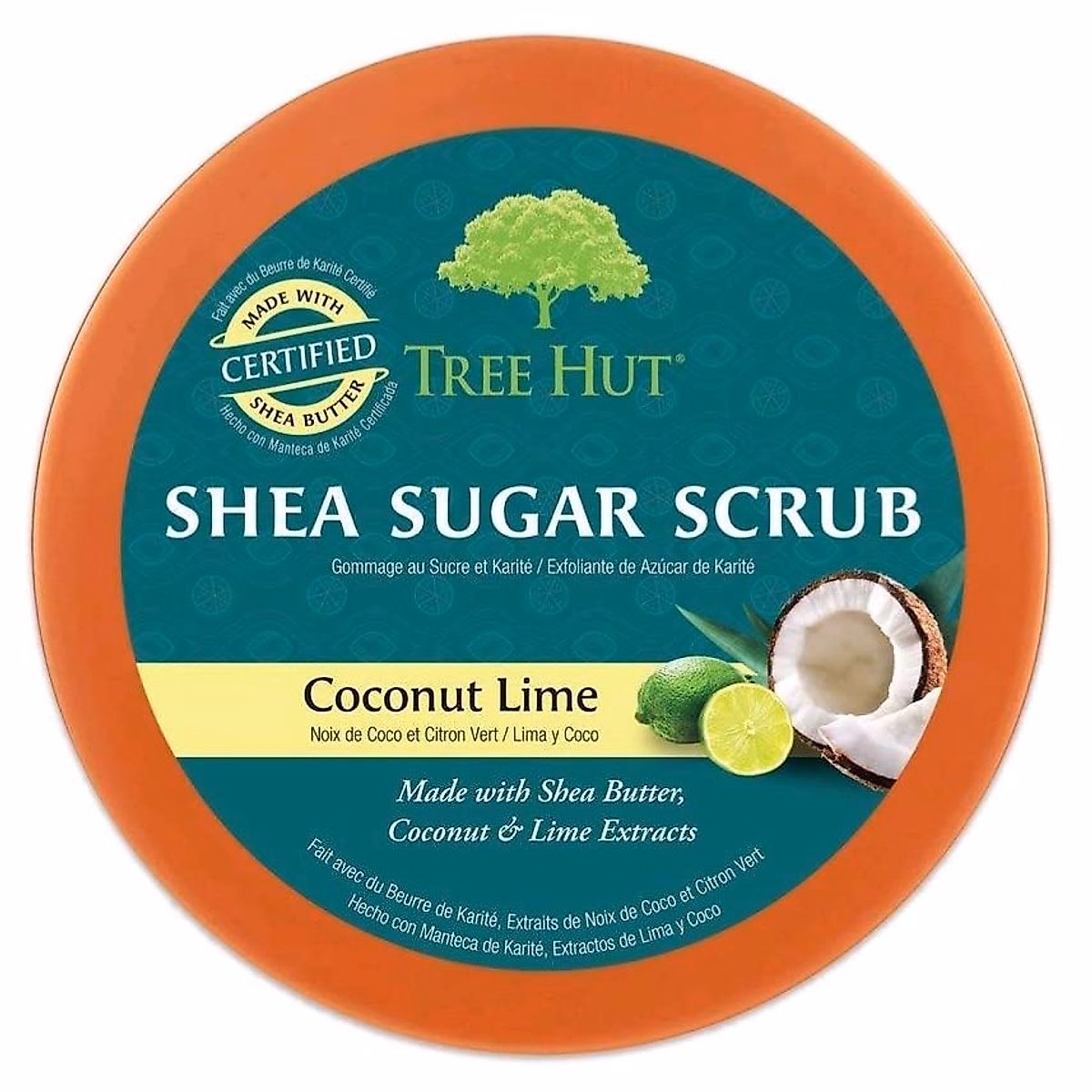 Tree Hut Shea Sugar Body Scrub, Watermelon, Coconut Lime,18oz, 2PK, With Single Makeup Remover Wipe
