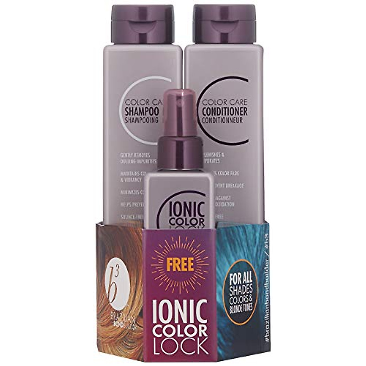 B3 Brazilian Bondbuilder Color Care Shampoo & Conditioner with Color Lock,28.75 fl oz.(3 Count)