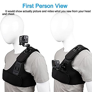 PellKing Shoulder Strap Mount Double Base Chest Harness Holder Compatible with iPhone Samsung Cell Phone POV,GoPro Hero 11 10 9 8 7 6 5,AKASO,Insta360 X3 X2,DJI Action 3 2 Camera Accessories