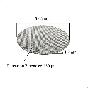 2 Pack 58.5mm Espresso Puck Screen, Reusable 1.7mm Thickness 150μm Coffee Filter Mesh Plate for Espresso Portafilter Filter Basket (58.5mm,150μm)