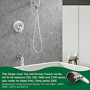 Moen Replacement Lever Shower Handle Kit - Compatible with Single Handle Tub and Shower Faucets, 100657, Brushed Nickel