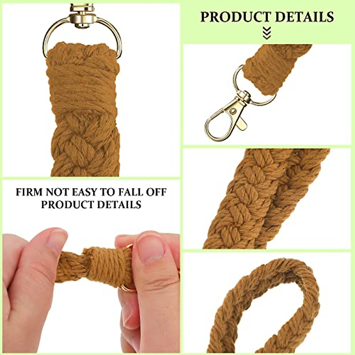 Nosiny 8 Pcs Phone Lanyard Patch Set Includes 4 Pcs Phone Wrist Strap and 4 Pcs Cell Phone Lanyard Patch, Macrame Boho Keychain Phone Strap Connector Cell Phone Lanyard for Women