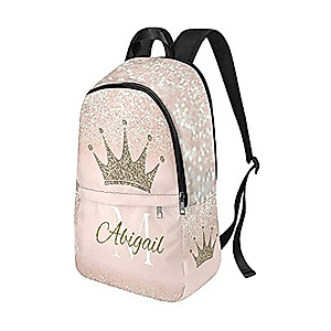 Eiis Princess Glitter Personalized Casual Backpack College School Laptop Travel Daypack for Boys Girs 17 Inch, One Size