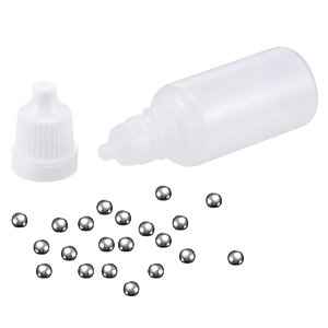 uxcell 300pcs 5.5mm 304 Stainless Steel Balls with 30pcs 15ml PE Bottles for Model Paint