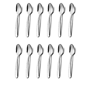 12-Pieces Teaspoons, HaWare Heavy Duty Stainless Steel 6.7 Inches Small Spoons, Modern & Elegant Design, Mirror Polished, Dishwasher Safe