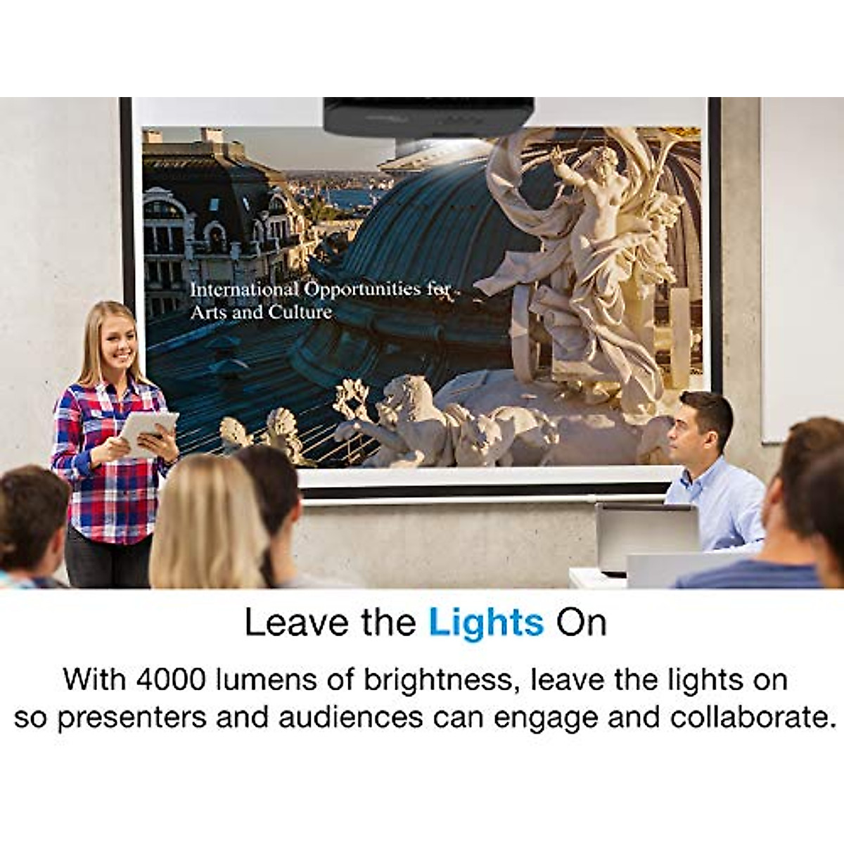 Optoma S336 SVGA Bright Professional Projector | Lights-On Viewing with 4000 Lumens | Latest DLP Technology | Business Presentations, Classrooms, or Home | 15,000 Hour lamp Life | Speaker Built in