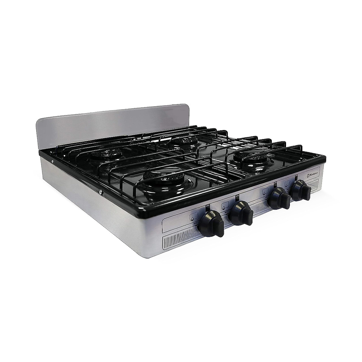Koblenz PSK-400S 4 Portable Porcelain Cover and Four 16,000 BTU Burners, Stainless Steel Stove for Propane Gas, Silver
