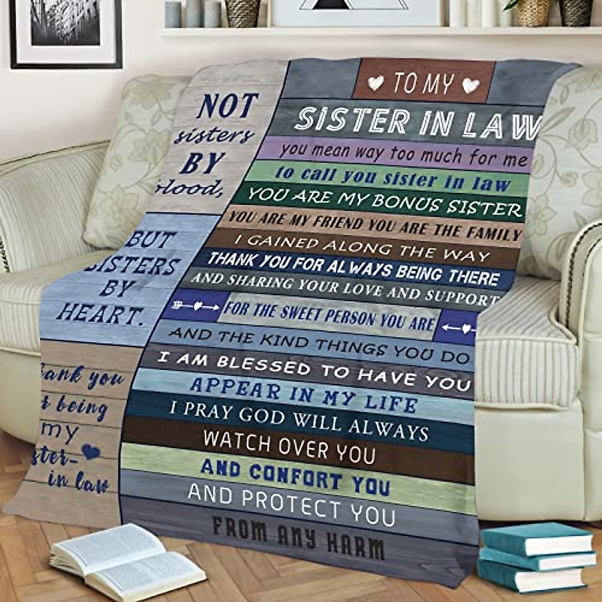 Sister in Law Birthday Gifts - Gifts for Sister in Law - Sister in Law Gifts Blanket - Sister in Law Gifts for Women - Anniversary Valentine Wedding Sister in Law Gifts - Bonus Sister Gifts 60"X 50"