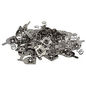 Magic&shell 30 PCS Metal AA Batteries Spring Contact Plate Terminal Silver Battery12mmx12mm