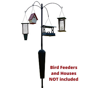 Squirrel Stopper Sequoia Squirrel Proof Pole System with 4 Hanging Stations - Bird Feeder Pole System Only