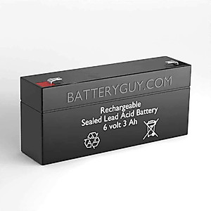 BatteryGuy 2000 Alpha Stimulator Replacement 6V 3Ah SLA Batteries Brand Equivalent (Rechargeable) - Qty of 6