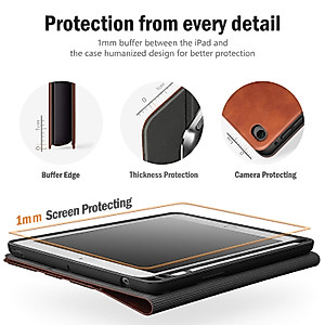 Antbox Case for iPad Mini 5 2019 (5th Generation 7.9 inch) / iPad Mini 4 with Built-in Pencil Holder PU Leather Smart Cover with Auto Sleep/Wake Stand Function (Brown)