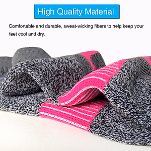 APTYID Women's Ankle Socks Athletic Cushioned Running, Size 6-9, Dark Grey, 6 Pairs