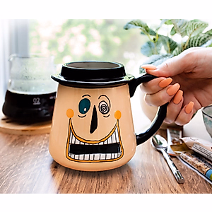 Disney The Nightmare Before Christmas Mayor Faces 3D Ceramic Mug | Large 20-Ounce Coffee Cup For Espresso, Tea