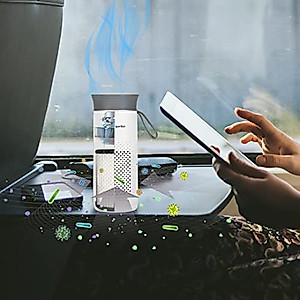 GermGuardian Portable Allergen Air Purifier for Small Spaces with USB Cable, Captures Dust, Pollens, Mold Spores, UV-C Light Helps Reduce Germs, 7” White, AC085