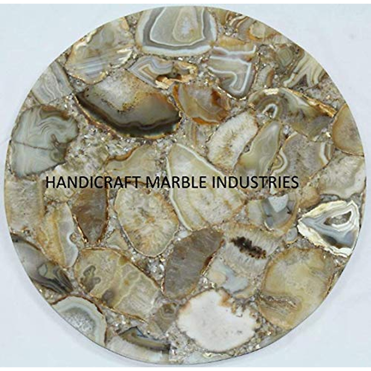 15" Agate Table Tops ALL COLOURS, Natural Agate Table, Agate Side Table, Agate Coasters, Agate Patio Table, Modern Home Decor Furniture Agate Gift (BROWN, AGATE)