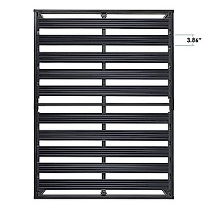 Mellow Rocky Base E 14" Platform Bed Heavy Duty Steel Black, w/ Patented Wide Steel Slats (No Box Spring Needed) - King