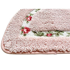 Nice Rose Flower Area Rugs Soft Non Slip Absorbent Bath Mat Bathroom Rugs Door Mat Kitchen Mat 15.74 x 23.62 Inch