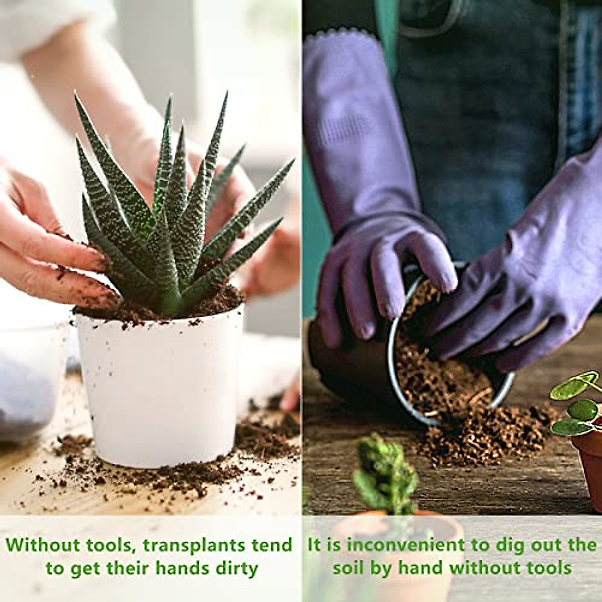 Small Garden Tools, 6 Pcs Mini Garden Tools Set, Cute Gardening Tools, Home Indoor Tiny Kids Gardening Tools Succulent Tool Kit, Plant Potted Flower Garden Tool Wood Handle for Plant Care Transplant