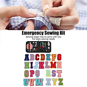 Sewing Kit Handbag Packaging - Portable 14pcs Spools, 26pcs Cloth Sticker - DIY Emergency Needle Thread Set for Dress Making - Sewing Kit Travel Sewing Kit - Sewing Supplies