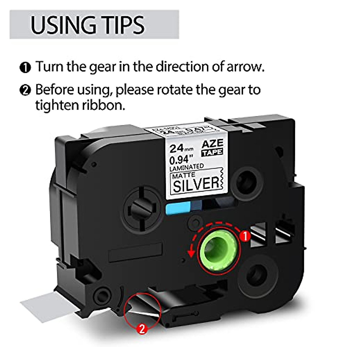 GREENCYCLE Compatible for Brother P-Touch TZ TZe M951 24mm 1" Label Cartridge Black on Matte Silver Laminated AZE Tape for PT2730 PT9600 PTD600VP PTD800W PTH500LI PTP700 PTP710BT PTP750, 3 Pack