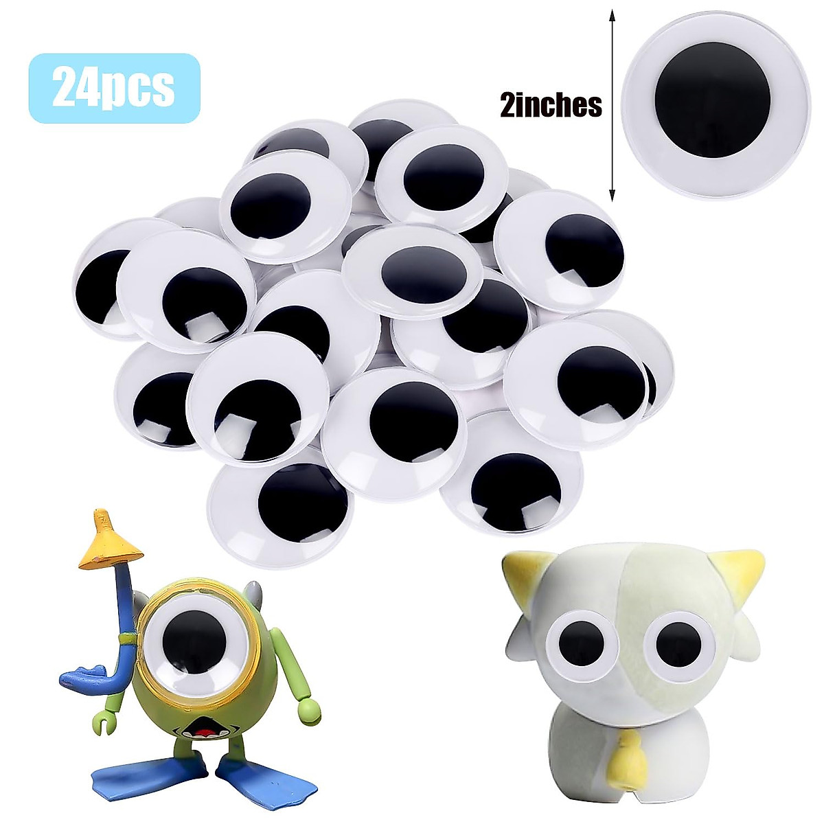 DECORA 2 Inch Wiggle Googly Eyes with Self Adhesive Set of 24