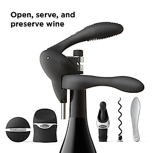 Rabbit 6-Piece Wine Opener Tool Kit, Black