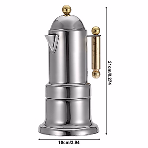 Stovetop Espresso Maker, Stainless Steel Moka Pot Stovetop Espresso Coffee Maker Classic Moka Pot with Safety Valve 4 Cups