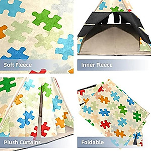 enheng Small Pet Hideout Puzzle Piece Hamster House Guinea Pig Playhouse for Dwarf Rabbits Hedgehogs Chinchillas