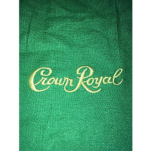 Pack of 10 Green Crown Royal Bags w/Gold Drawstrings from 1 Liter Bottles (9 inch x 5.5 inch) for Gift Bags, Carrying Card Games or Dice Bulk Fabric for quilting sewing or crafts (10)