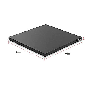 8 Pieces Black Neoprene Foam Anti Vibration Pads, Rubber Padding with Adhesive Backing, 6 in X 6 in X 1/8 in Rubber Insulation Anti-Vibration Pads