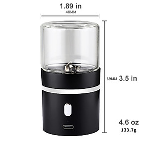 Spacenight Electric Herb Grinder, USB-Rechargeable, 1.7oz Glass Herb Chamber - Ideal for Everyday Carry