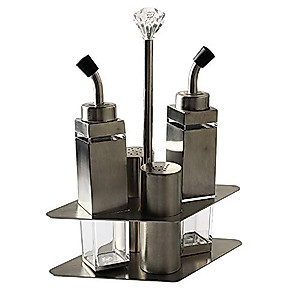 Roskio Kitchen Stainless Steel Multi-Purpose Flavor Spice Bottles Flavoring Bottle Salt Bottle 4 Pcs Set