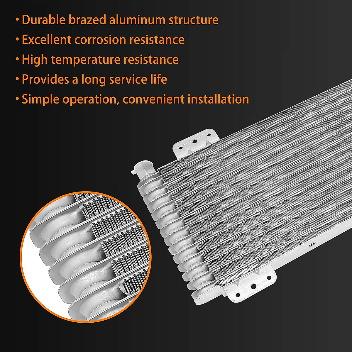 Low Pressure Drop Transmission Oil Cooler Kit Max 40K GVW Replaces# LPD47391, 47391 - Silver